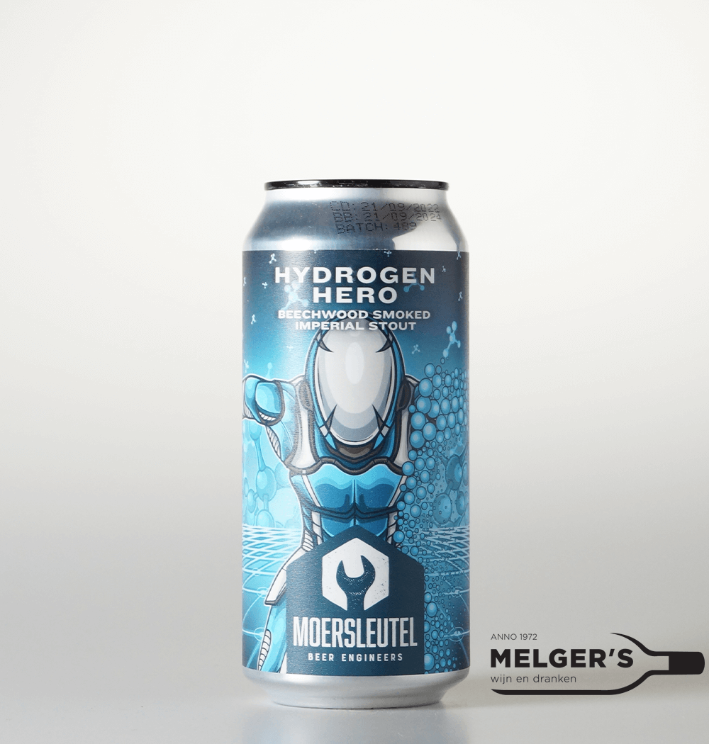 Moersleutel - Hydrogen Hero Beechwood Smoked Imperial Stout 44cl Blik - Melgers Wijn en Dranken