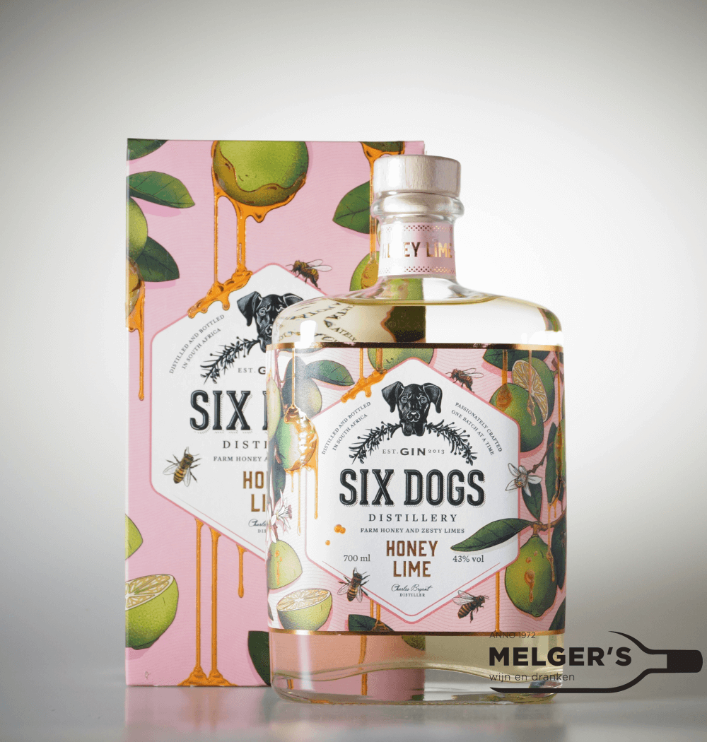 Six Dogs Honey Lime Gin 70Cl - Melgers Wijn en Dranken