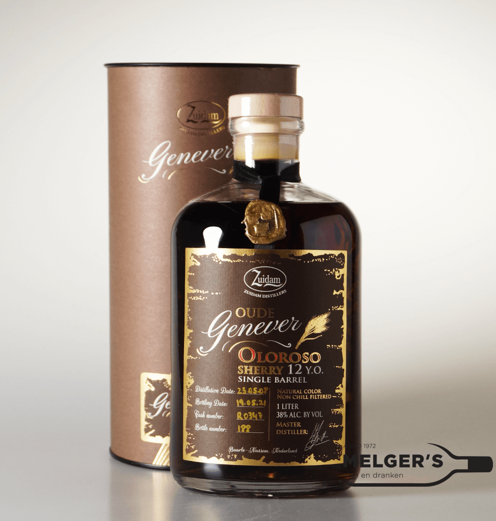 Zuidam Oude Genever Oloroso 12 Years 1L - Melgers Wijn en Dranken